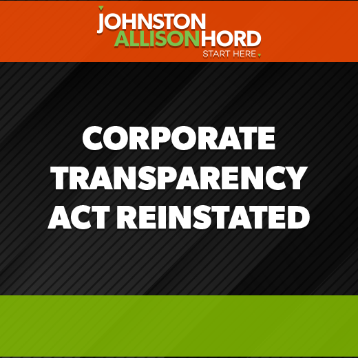 Corporate Transparency Act Reinstated