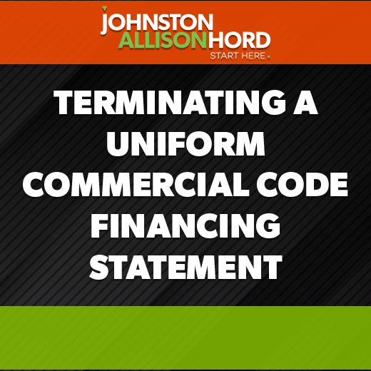 Terminating a Uniform Commercial Code Financing Statement
